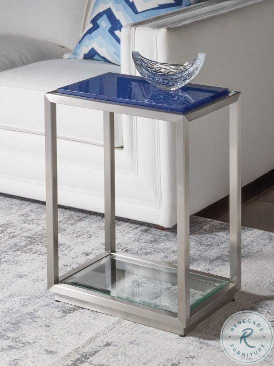 Ultramarine Blue And Brushed Stainless Steel Spot Table From Artistica ...