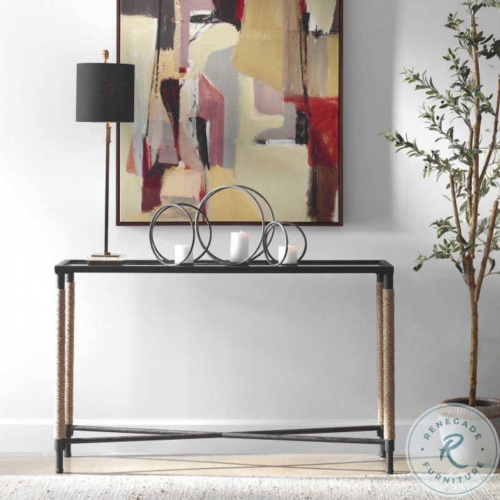 Braddock Rustic Iron Console Table From Uttermost | Coleman Furniture