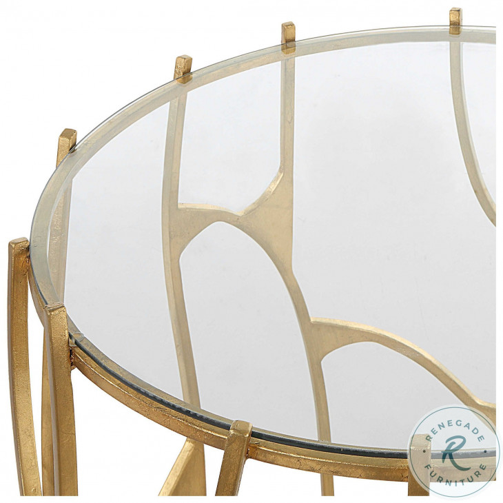Ritual Aged Gold Lead Glass Top Round Side Table From Uttermost ...