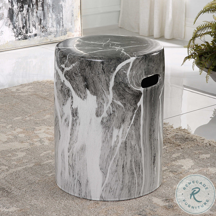 Marvel Black And White Marble Garden Stool From Uttermost | Coleman ...