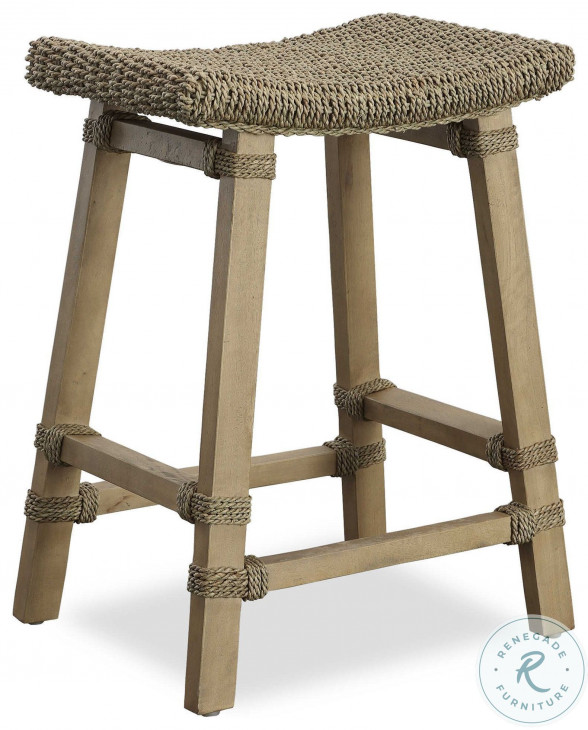 Everglade Natural Woven Seagrass Counter Height Stool From Uttermost ...
