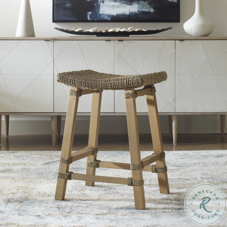 Everglade Natural Woven Seagrass Counter Height Stool From Uttermost ...