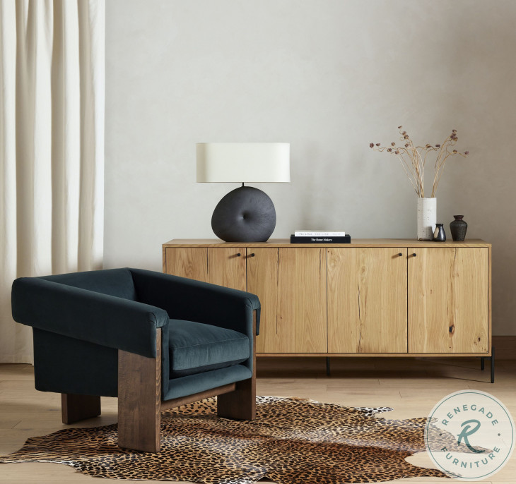 Cairo Modern Velvet Smoke Chair from Four Hands | Coleman Furniture