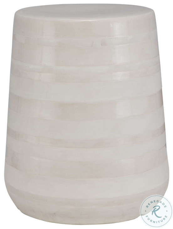 Desert Plains Gloss And Matte White Garden Stool From Uttermost ...