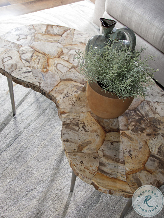 Signature Designs Fossilized Shell And Silver Caldera Kidney Cocktail ...