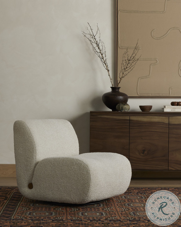 Siedell Sheldon Ivory Swivel Chair from Four Hands | Coleman Furniture