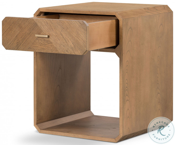 Caspian Natural Ash Veneer Nightstand from Four Hands | Coleman Furniture