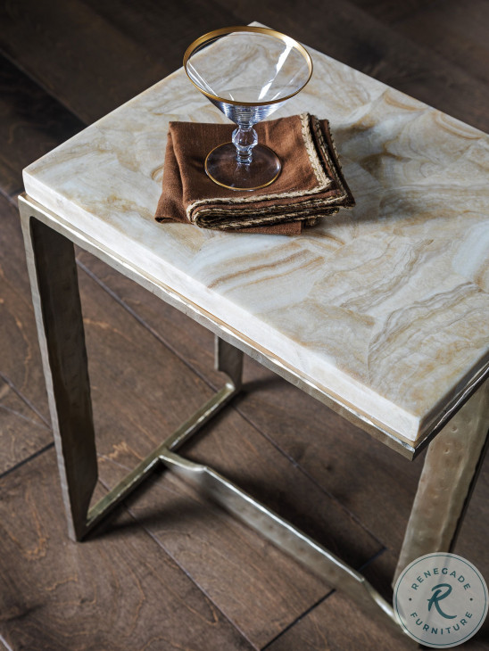 Signature Designs Fossilized Wood Stone And Bronze Leaf Woodrow Spot ...