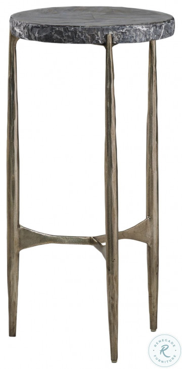 Signature Designs Gray Marble And fossil stone Tybalt Spot Table From ...