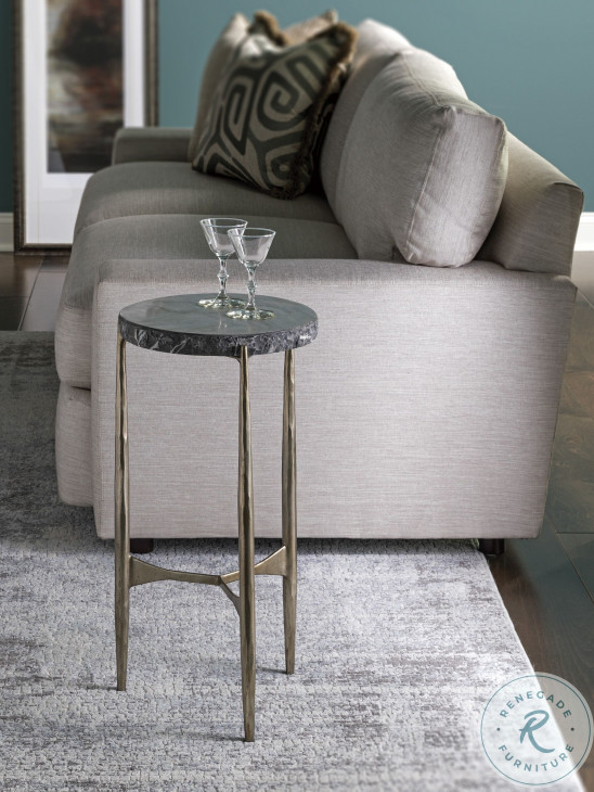 Signature Designs Gray Marble And fossil stone Tybalt Spot Table From ...