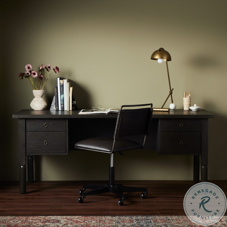 Wells Charcoal Oak Concord 4 Drawer Desk From Four Hands | Coleman ...