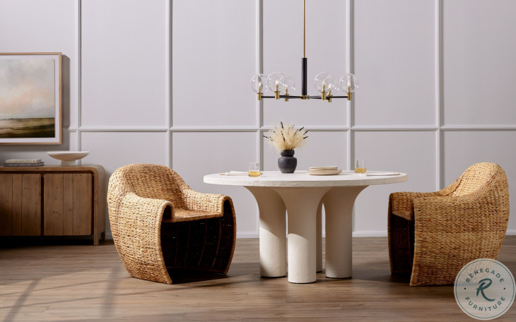 Parra Plaster Molded Round Dining Table from Four Hands | Coleman Furniture