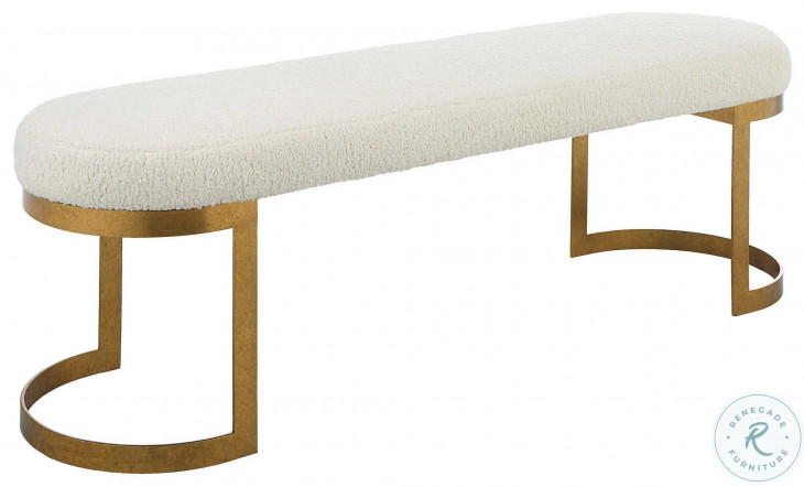 Infinity White Bench From Uttermost | Coleman Furniture