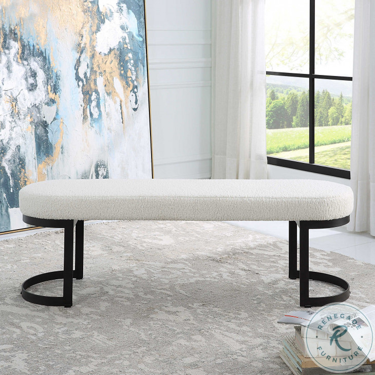 Infinity Natural Faux shearling Bench From Uttermost | Coleman Furniture