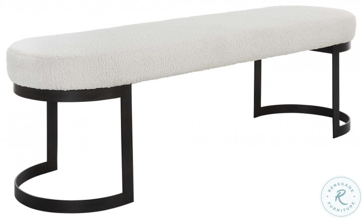 Infinity Natural Faux shearling Bench From Uttermost | Coleman Furniture