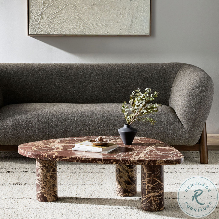 Zion Merlot Marble Big Coffee Table from Four Hands | Coleman Furniture