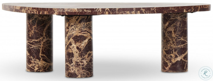 Zion Merlot Marble Big Coffee Table from Four Hands | Coleman Furniture