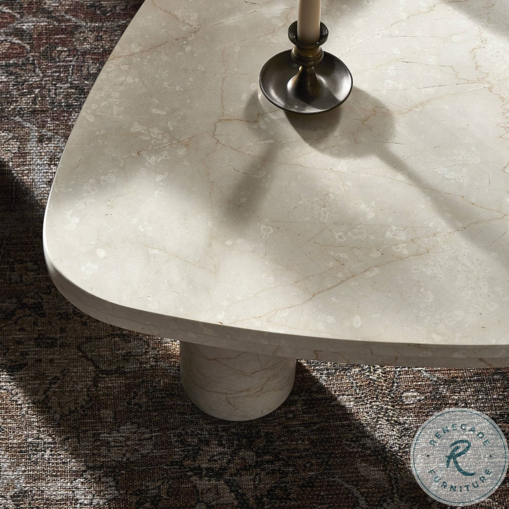 Zion Cream Marble Big Coffee Table from Four Hands | Coleman Furniture