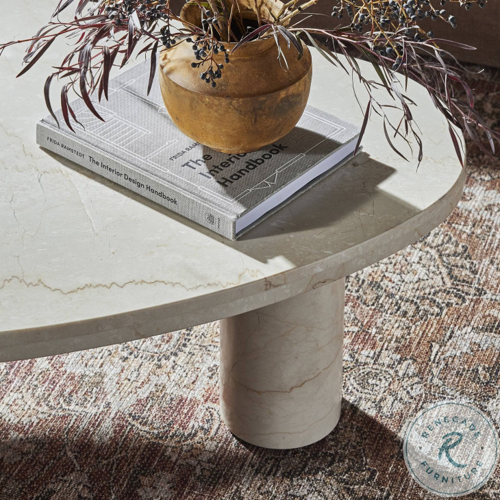 Zion Cream Marble Small Coffee Table from Four Hands | Coleman Furniture