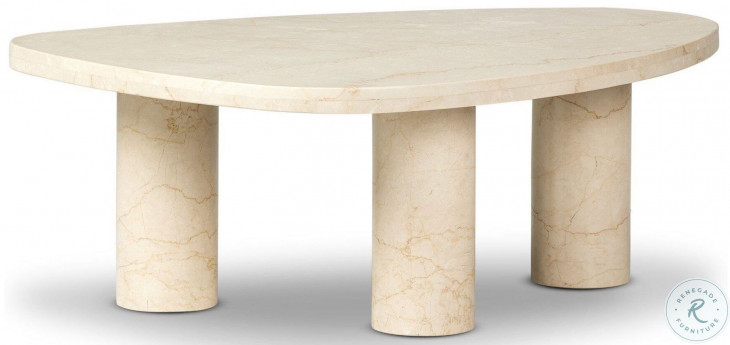 Zion Cream Marble Small Coffee Table from Four Hands | Coleman Furniture