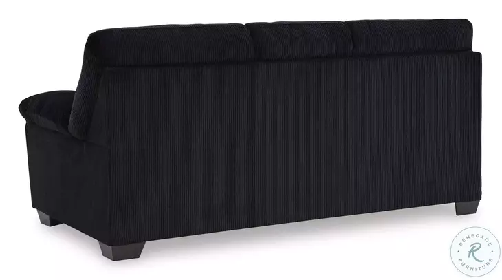 black couch back view