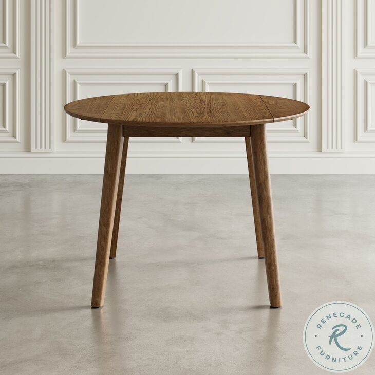 Percy Chestnut Drop Leaf 42" Round Dining Table From Jofran | Coleman ...