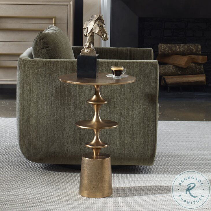 Flight Antique Brass Accent Table From Uttermost | Coleman Furniture
