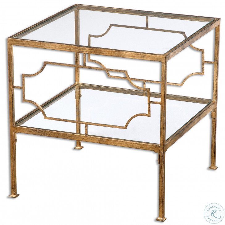 Genell Gold Cube Table from Uttermost (24477) | Coleman Furniture