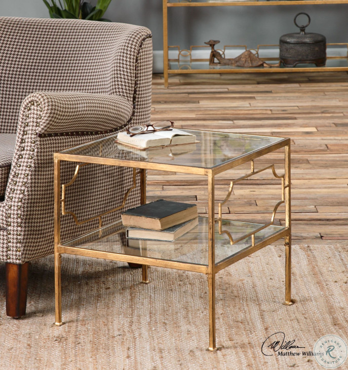 Genell Gold Cube Table from Uttermost (24477) | Coleman Furniture