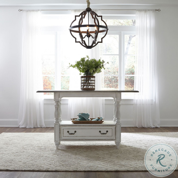 Magnolia Manor Antique White Rectangular Counter Height Dining Room Set ...