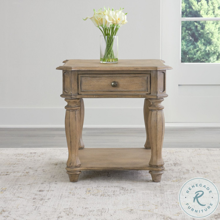 Magnolia Manor Weathered Bisque End Table From Liberty Furniture ...