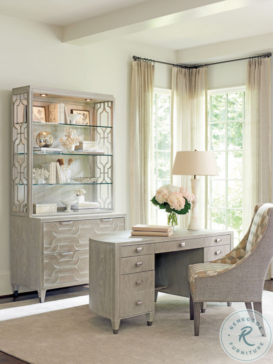 Greystone Pearl Gray Wire Brushed Dylan Demilune Desk from Sligh ...