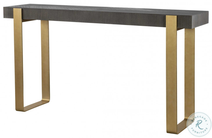 Kea Dark Walnut And Brushed Brass Console Table From Uttermost | Coleman Furniture