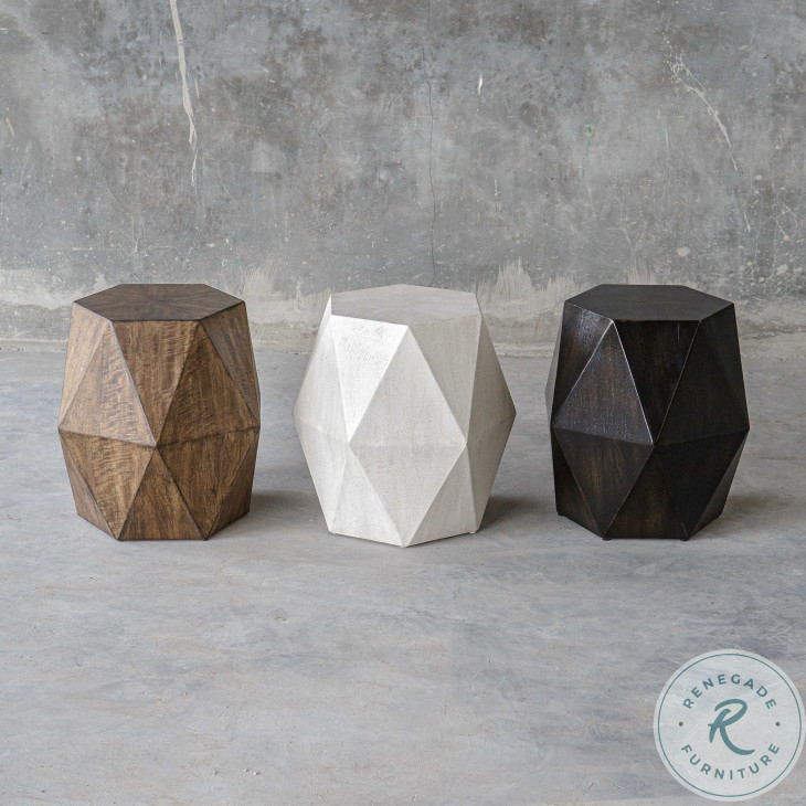 Volker White Geometric Accent Table From Uttermost | Coleman Furniture