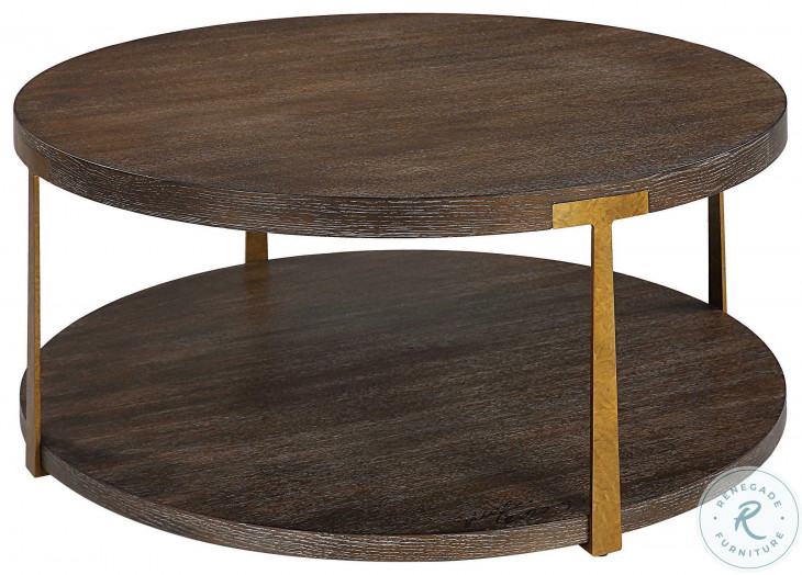 Palisade Rich Coffee And Antique Gold Cocktail Table From Uttermost ...