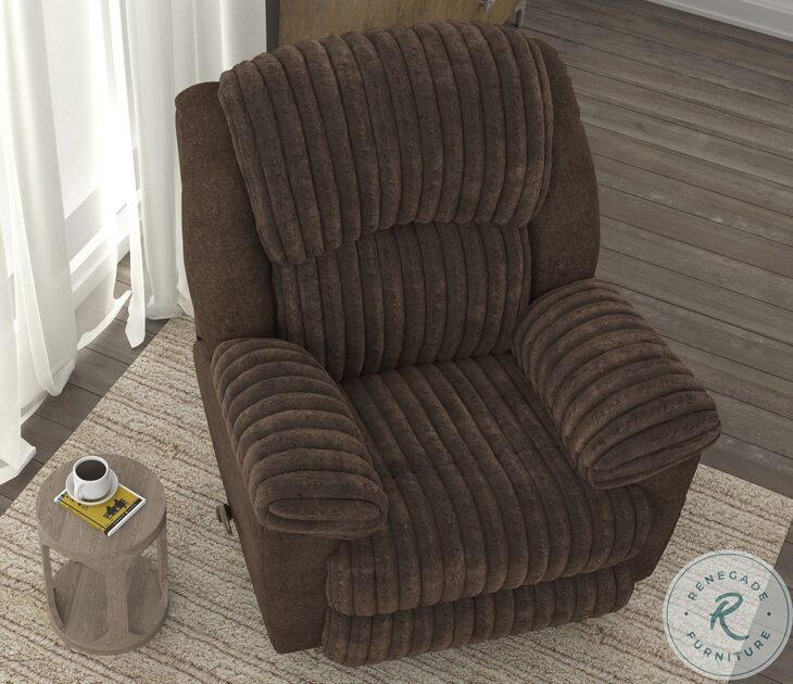 Shaggy Chocolate Rocker Recliner From Catnapper | Coleman Furniture