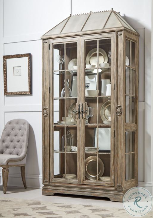 Architrave Rustic Almond Display Cabinet From ART | Coleman Furniture
