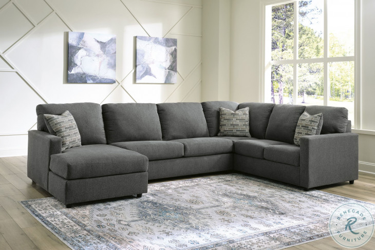 Edenfield Charcoal 3 Piece Sectional with LAF Chaise From Ashley ...
