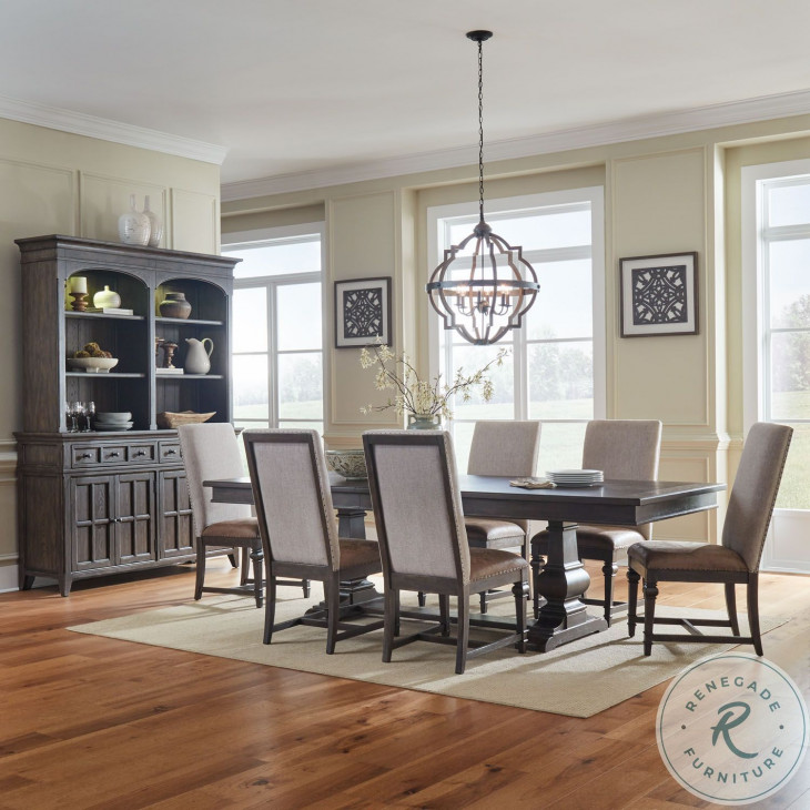 Paradise Valley Saddle Brown Trestle Extendable Dining Table From ...