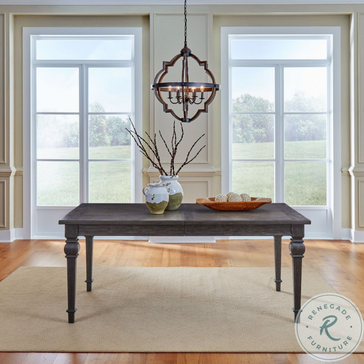 Paradise Valley Saddle Brown Rectangular Leg Extendable Dining Table ...