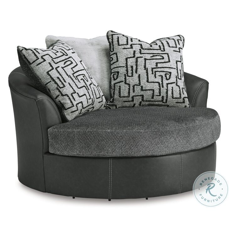 Brixley Pier Graphite Oversized Swivel Accent Chair From Ashley ...