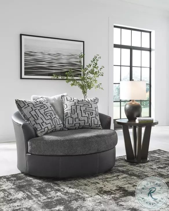 Brixley Pier Graphite Oversized Swivel Accent Chair From Ashley Furniture Coleman Furniture