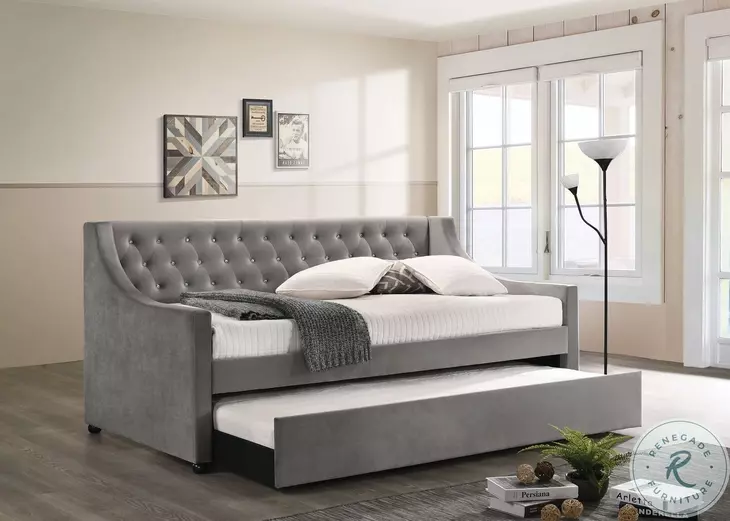 Coaster Chatsboro Twin Upholstered Daybed with Trundle Grey