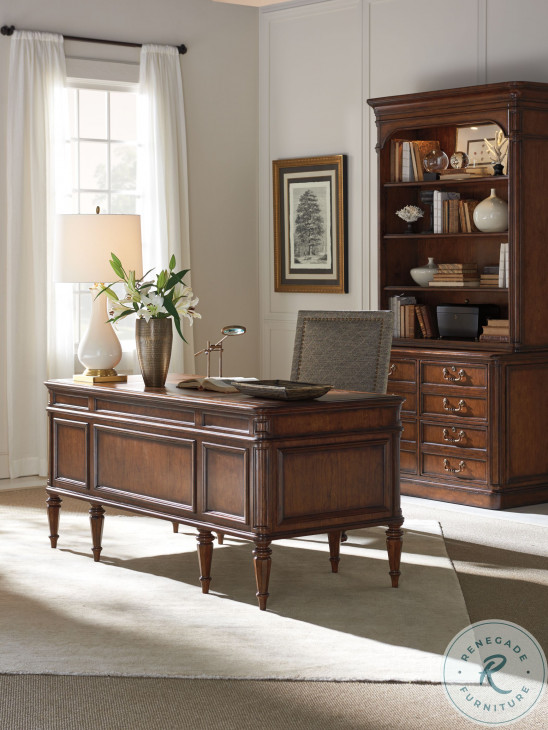 Richmond Hill Warm Chestnut Brown Wesley Home Office Set ...