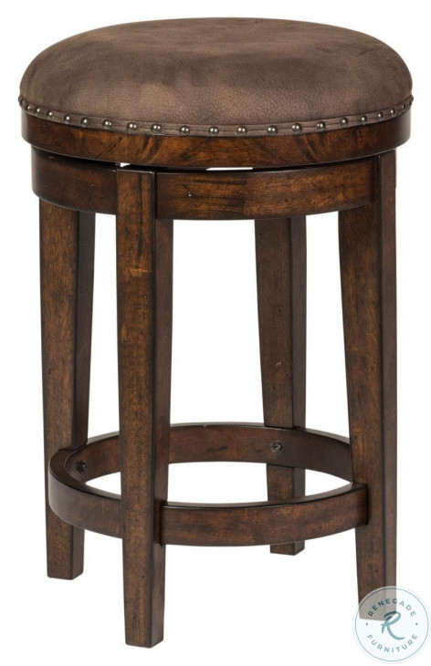 Aspen Skies Russet Brown Swivel Barstool from Liberty | Coleman Furniture