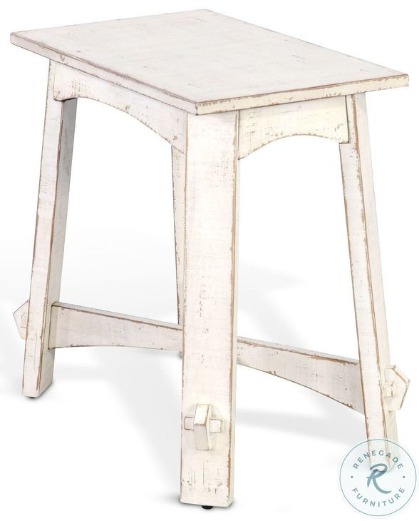 Seabright White Rectangular Chair Side Table from Luna Grove | Coleman ...
