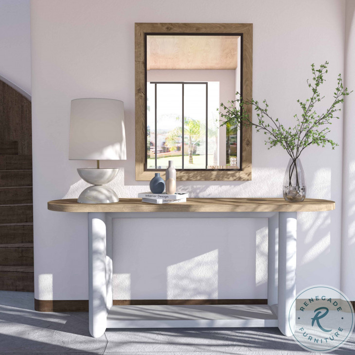 Garrison Washed Oak And Emory White Console Table From ART | Coleman ...
