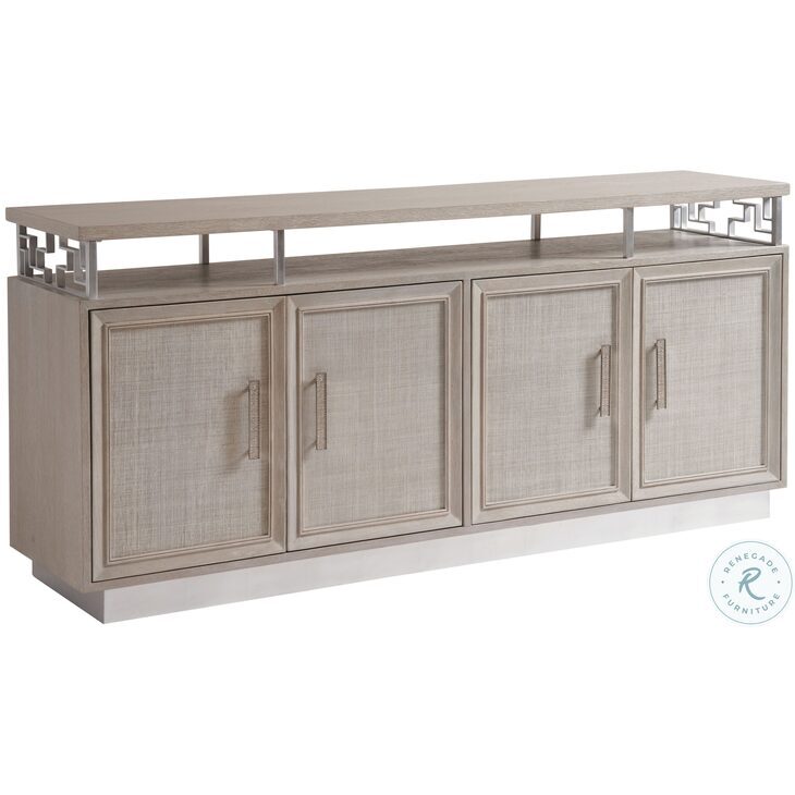 Barrington Misty White and Silver Leaf Oakbrook TV Stand From Sligh ...