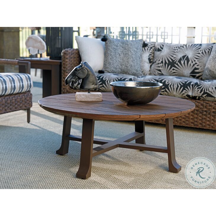 Kilimanjaro Tobacco Outdoor Round Cocktail Table From Tommy Bahama ...