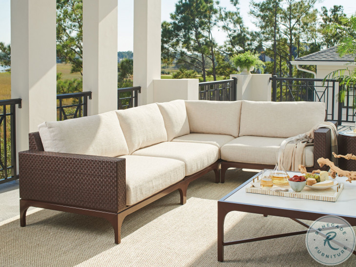 Abaco English Walnut And White Outdoor Square Cocktail Table From Tommy ...